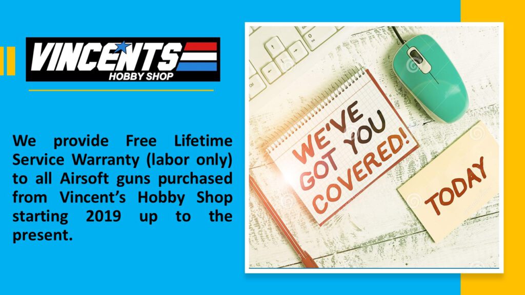 FREE LIFETIME SERVICE WARRANTY • Vincent's Hobby Shop